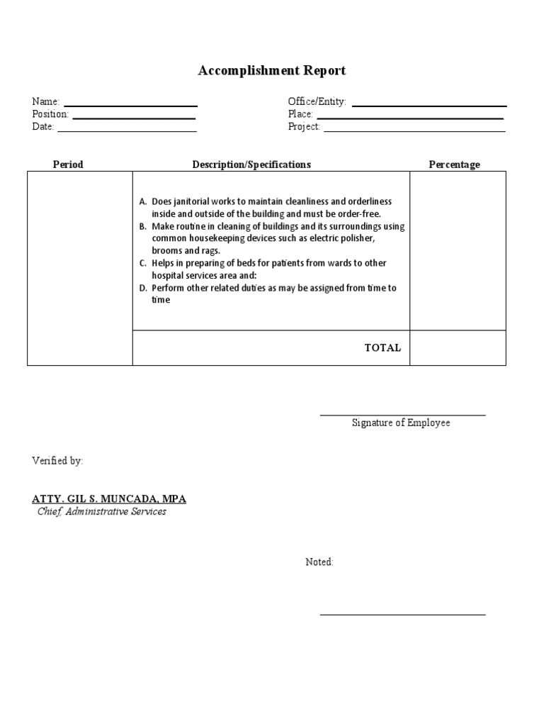 Accomplishment Report CLEANERS | PDF