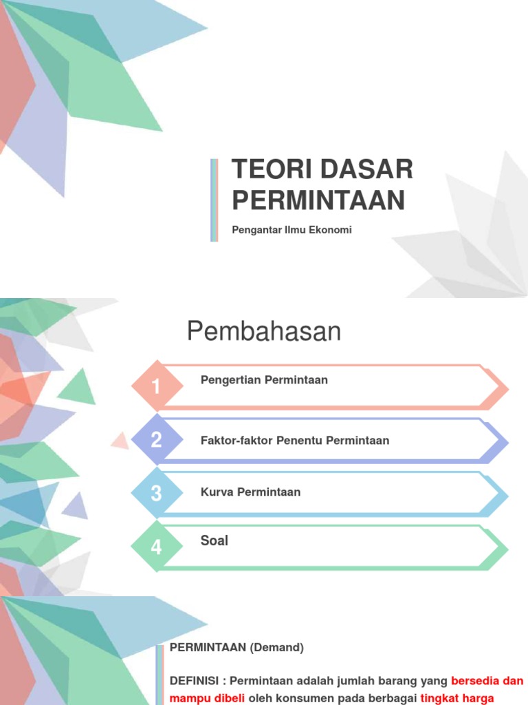 PPT MK. PIE - Teori Permintaan | PDF