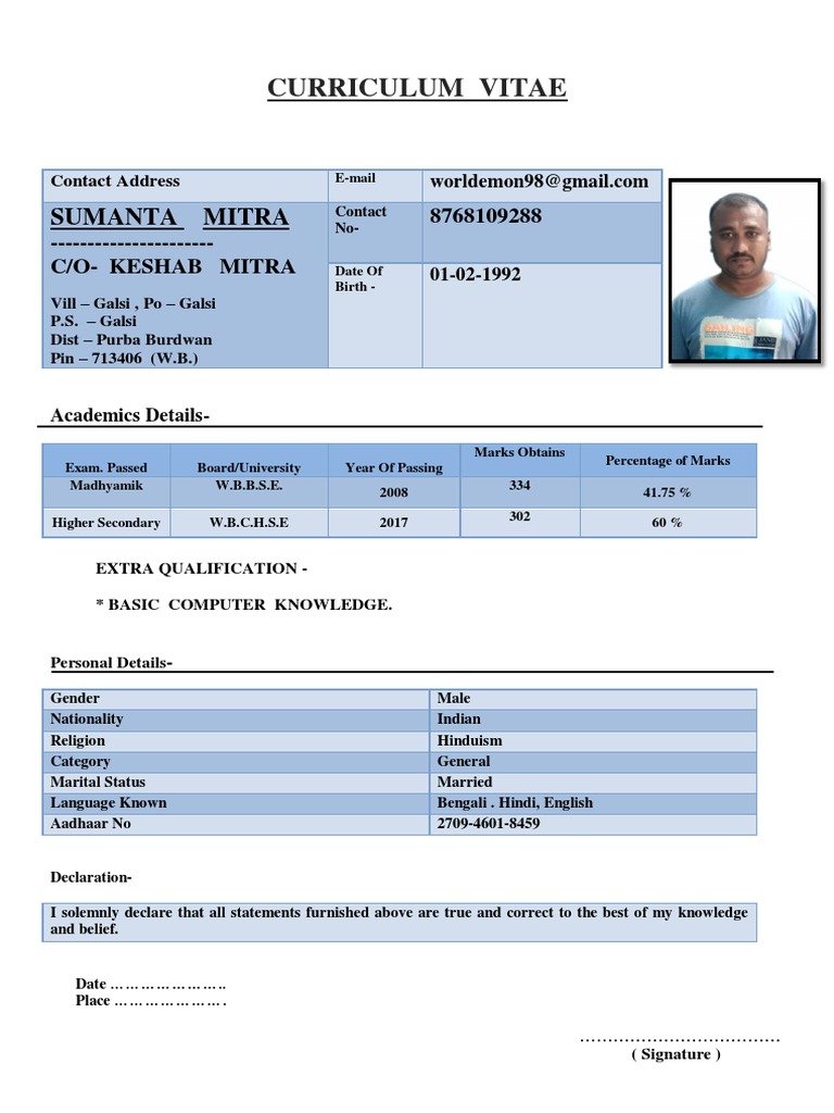 CV for Sumanta Mitra | PDF