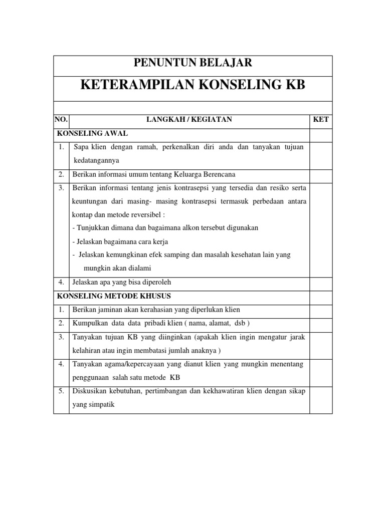 Konseling KB | PDF | Sains & Matematika