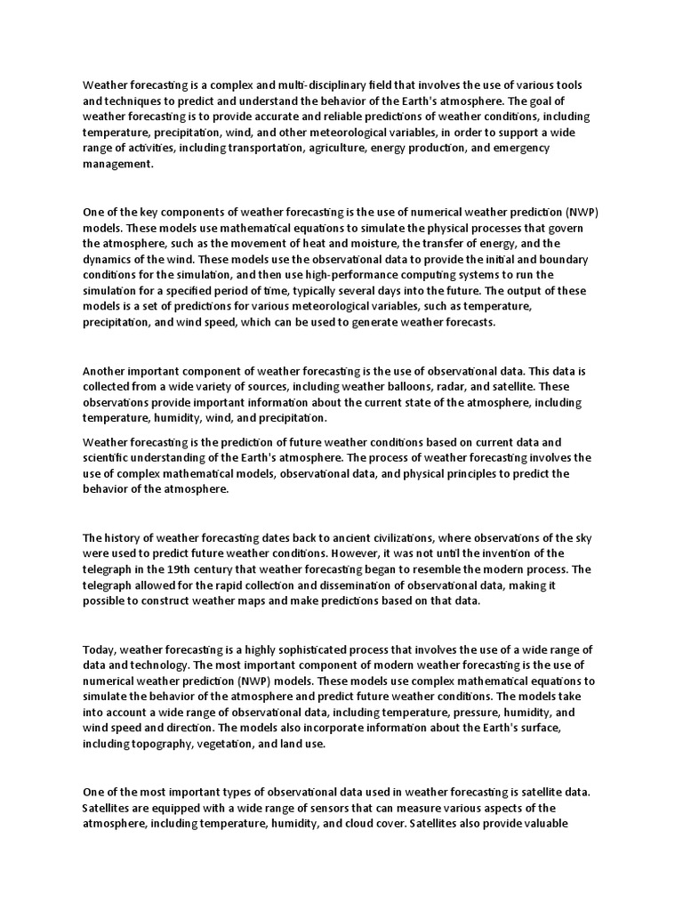 Weather Forecasting System Pdf Weather Forecasting Weather