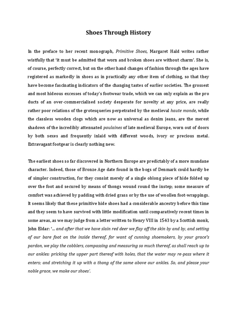 Shoes Through History | PDF | Shoe | Boot