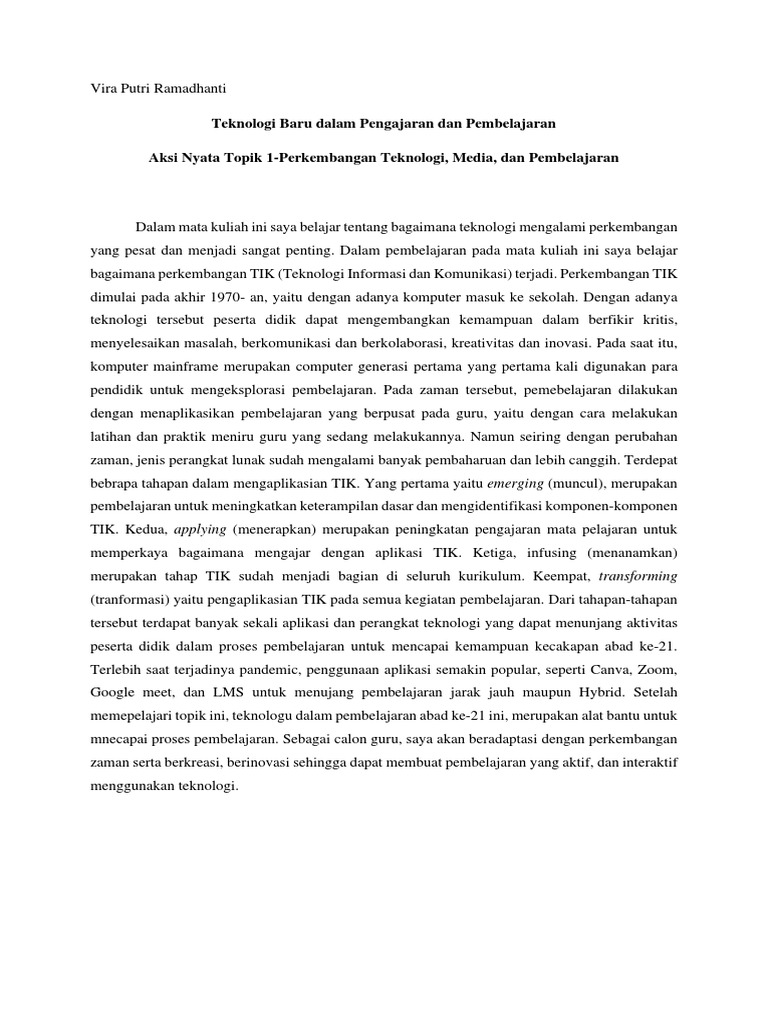 Teknologi TIK dalam Pembelajaran Modern | PDF