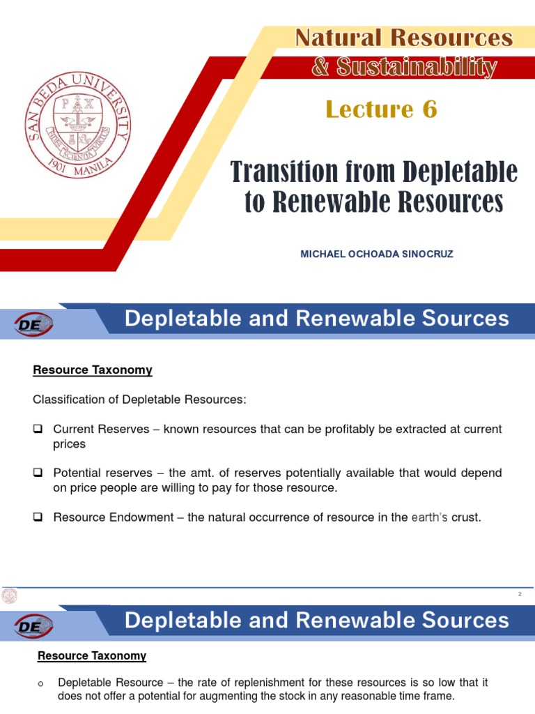 Lecture 6 - Depletable To Renewable Resources | Descargar gratis PDF ...