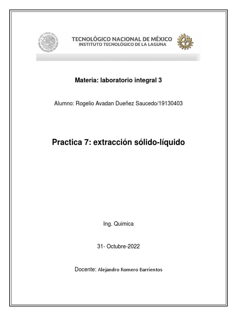 Extracción Sólido-Líquido de Aceite | PDF | Solvente | Destilación