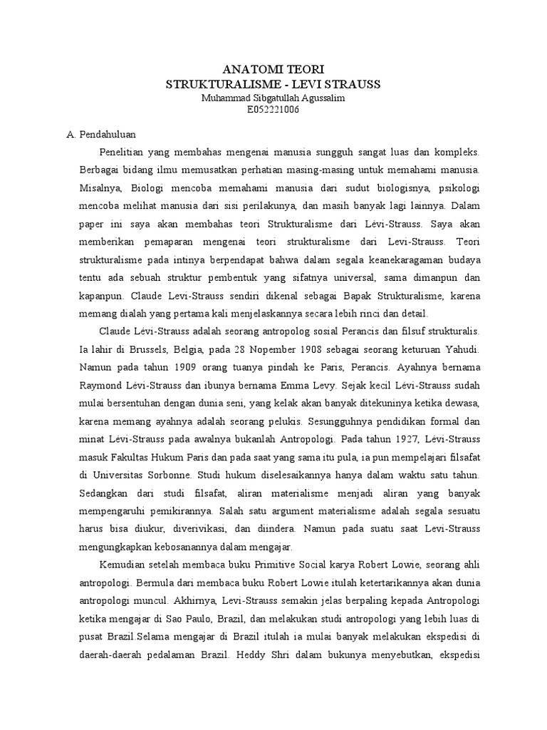 ANATOMI TEORI Levi Strauss | PDF
