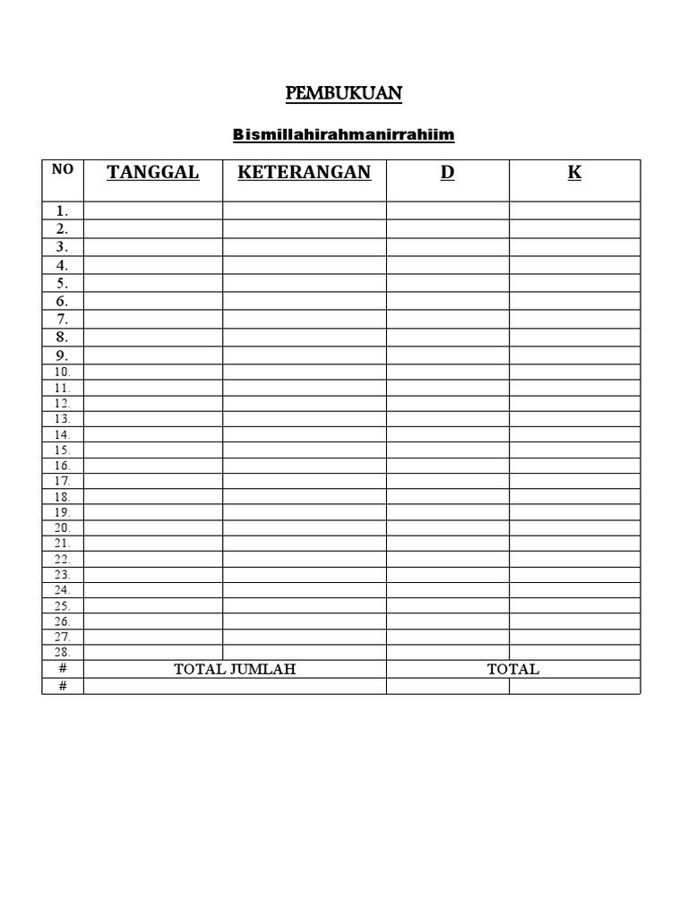 Contoh Pembukuan | PDF