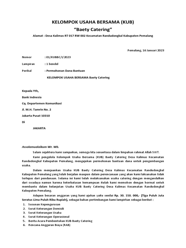 Proposal KUB BC PDF | PDF