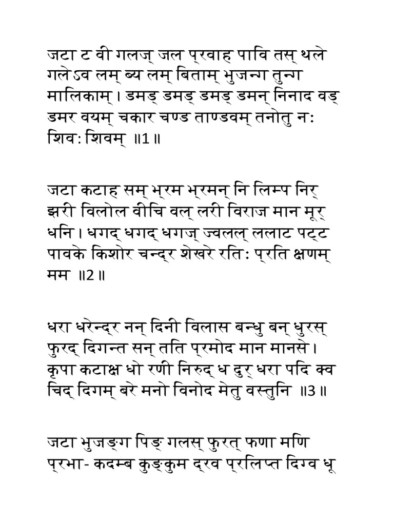 Shiv Tandav Stotram Lyrics Easy | PDF