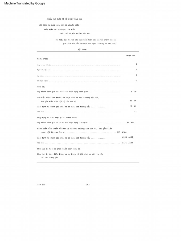 A017 2010 Iaasb Handbook Isa 315 | PDF