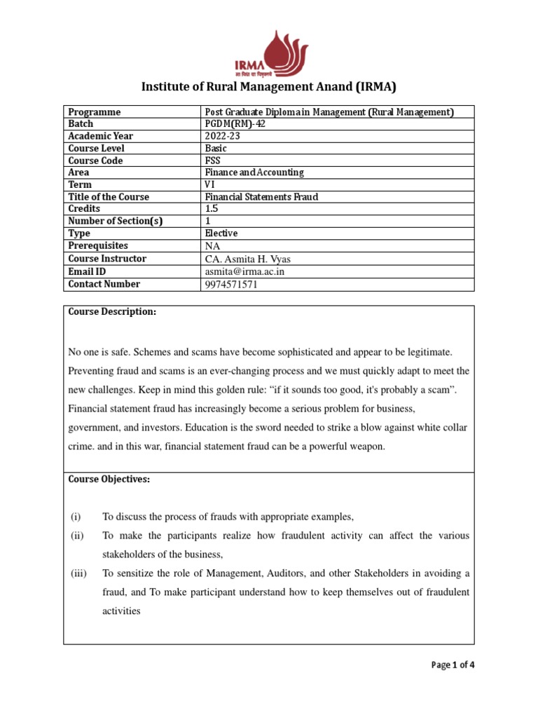 06 FSF Financial Statements Fraud | PDF | Audit | Fraud