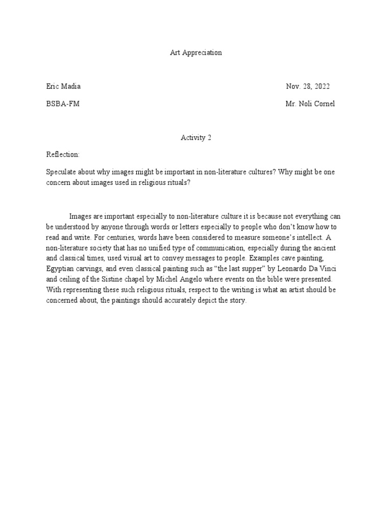 Art Appreciation (Activity 2) | PDF