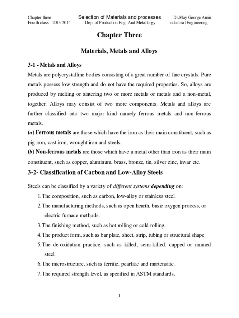 ch-3 - 2-Material, Metals and Alloys | PDF | Stainless Steel | Steel