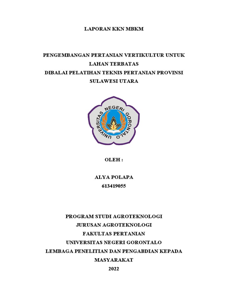 LAPORAN KKN MBKM UPTD BPTP SULUt Jje | PDF