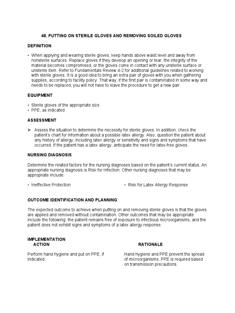 Sterile Gloves: Application and Removal Guide | PDF | Health Care ...