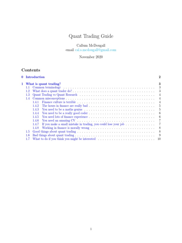 Quant Trading Guide v0-1 | PDF | Market Maker