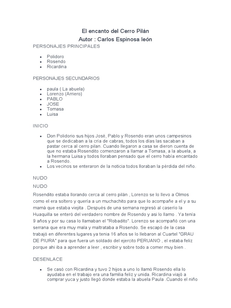 El Encanto Del Cerro Pilán | PDF