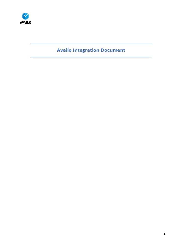 Availo Integration Document | PDF | Computing | Data Management