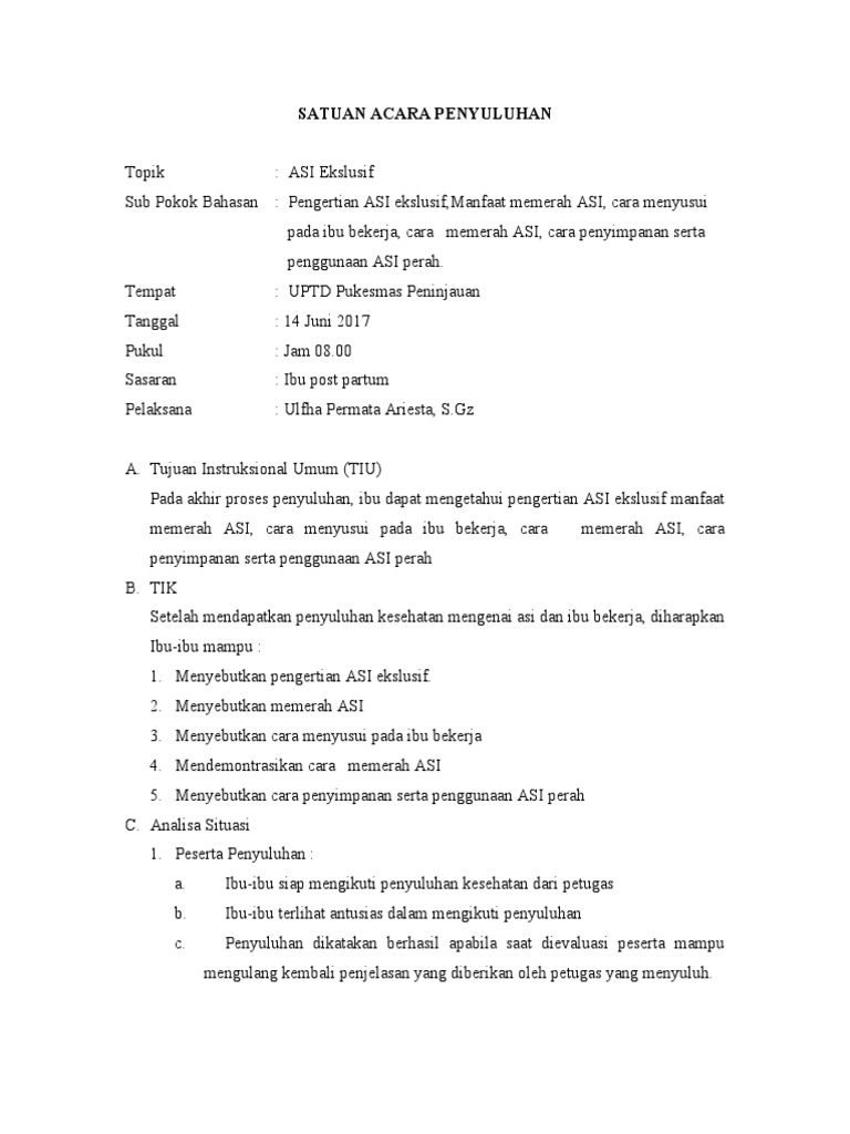 Sap Asi Eks | PDF | Kesehatan Holistik