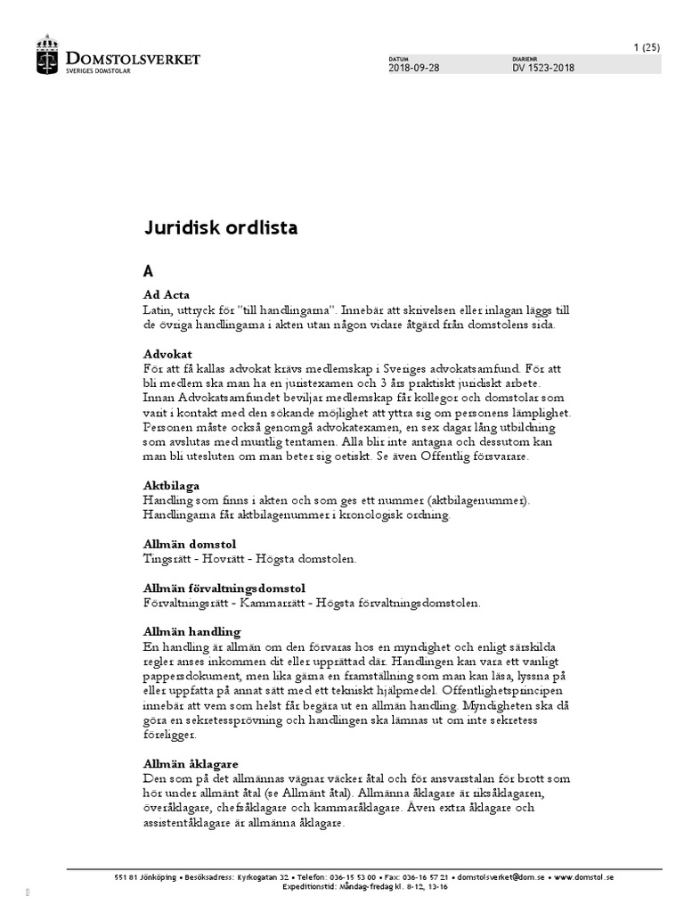 Juridisk Ordlista | PDF