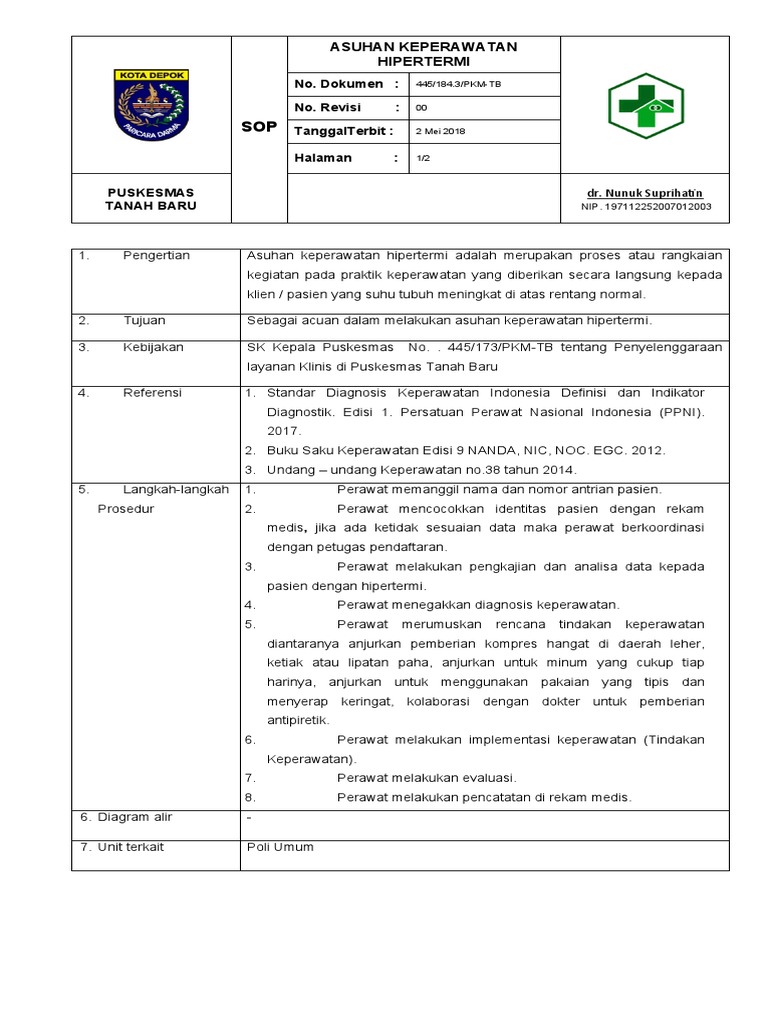 7.2.1 EP 3a - SOP ASKEP HIPERTERMI | PDF | Kesehatan Holistik