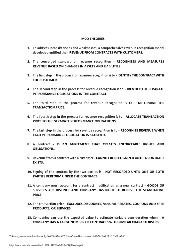 CHAP 12 MCQ Theories PDF | Download Free PDF | Revenue | Prices