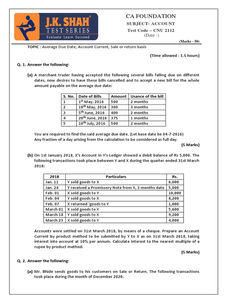 Cnu 2112 Accounts Paper 1 - Question Paper. | PDF | Interest | Debits ...