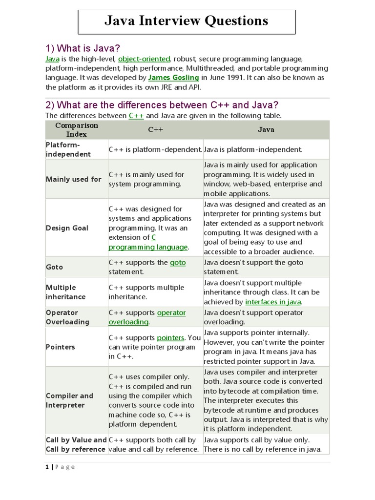 Core Java Interview Questions Pdf Programming Constructor Object Oriented Programming 5210