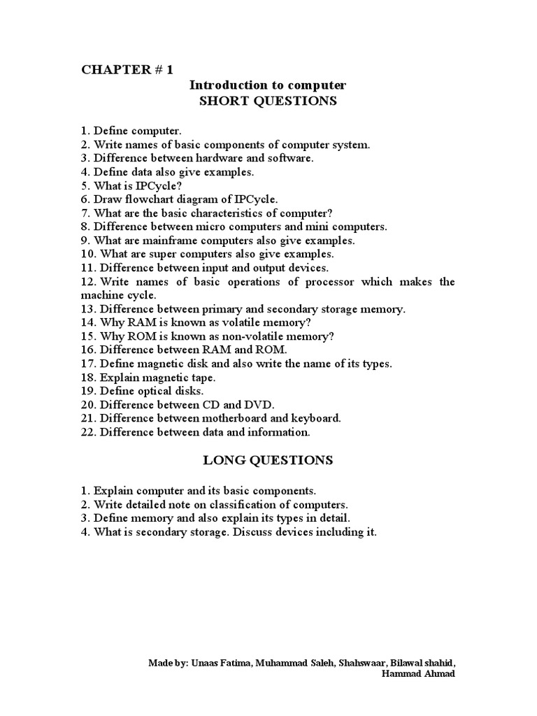 Introduction to Computer Sqs | PDF