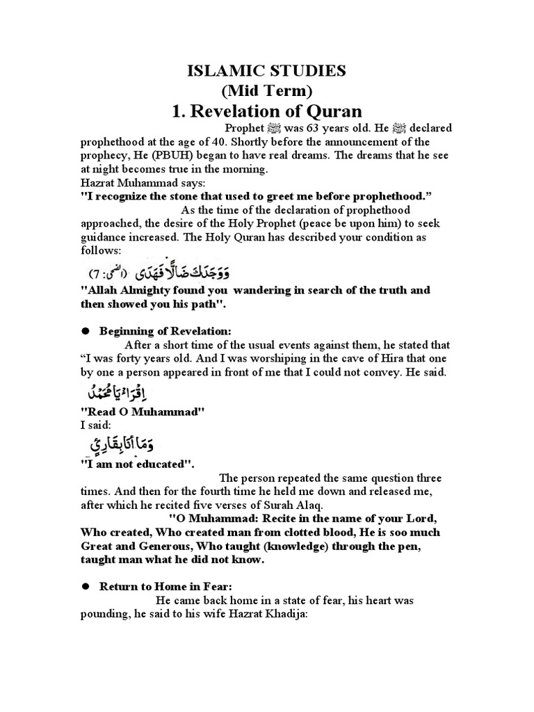 Islamic Studies | Download Free PDF | Prophets And Messengers In Islam ...