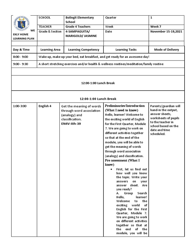 WHLP Week 7 ENGLISH 4 | PDF | Cognition | Cognitive Science