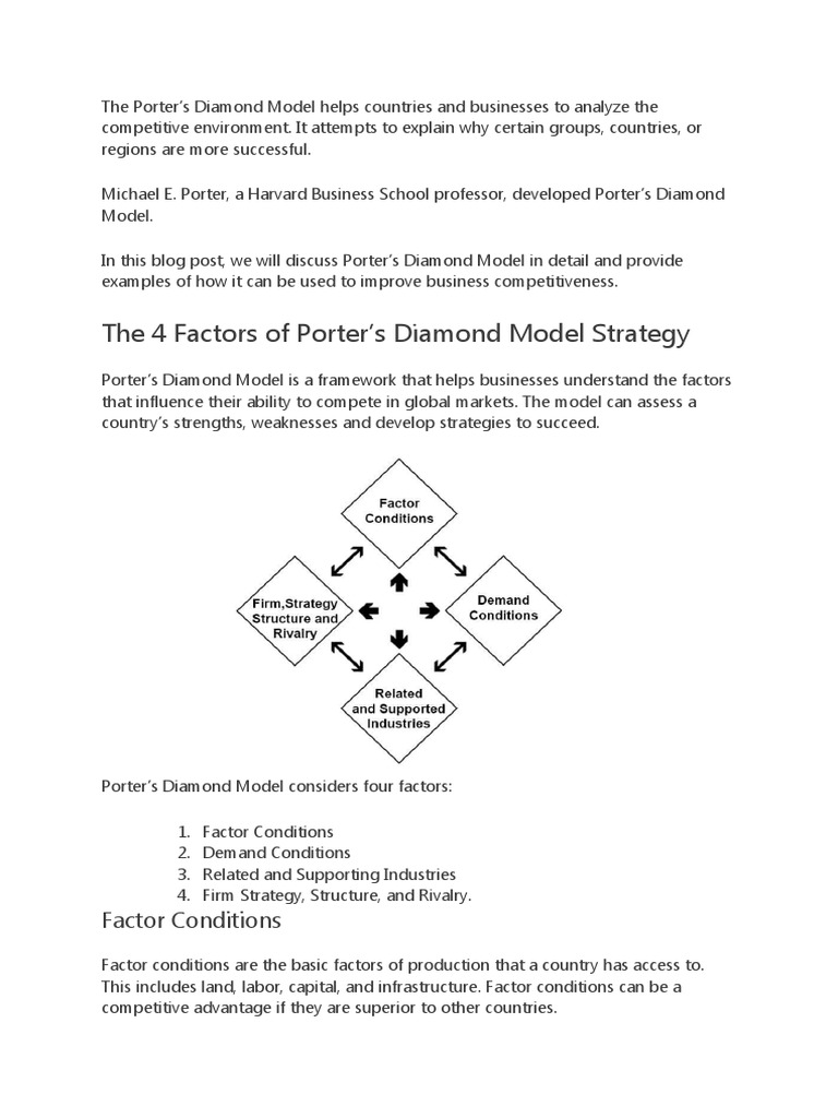 Understanding Porter’s Diamond Model | PDF | Competitive Advantage ...
