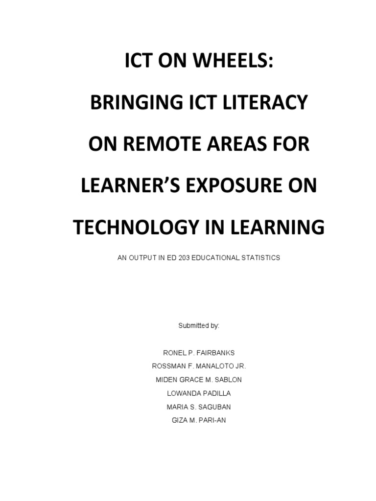 ICT On Wheels Action Research | PDF | Educational Technology | Literacy