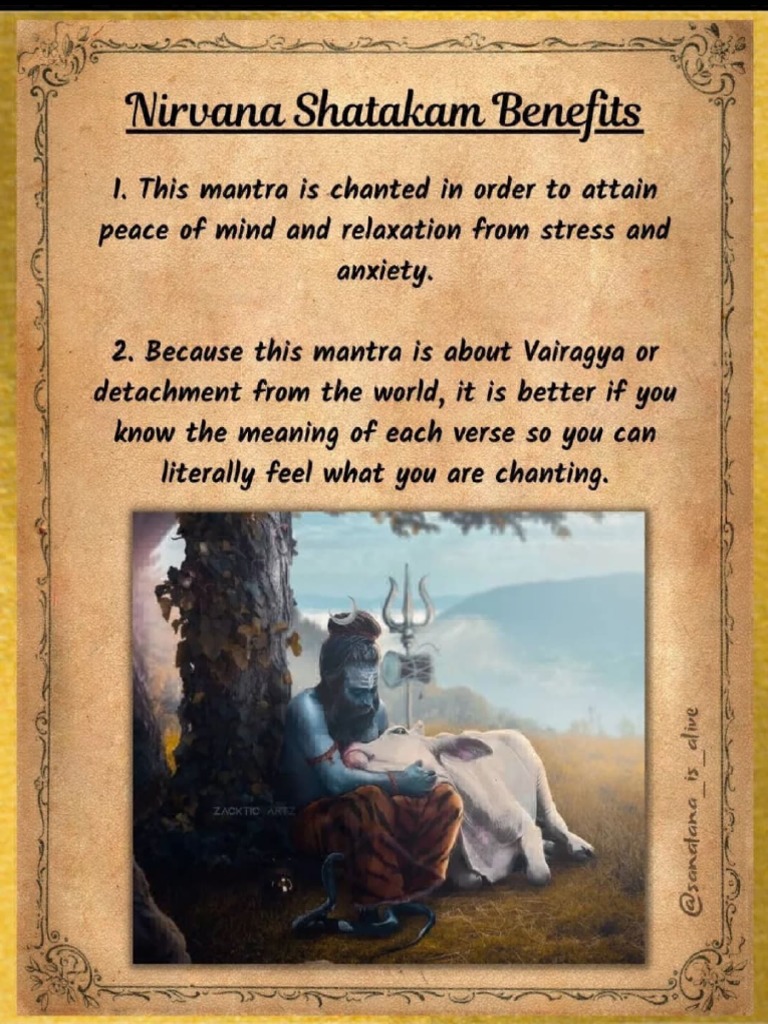 Benefits of Nirvana Shatakam Mantra | PDF | Indian Religions | Indian ...