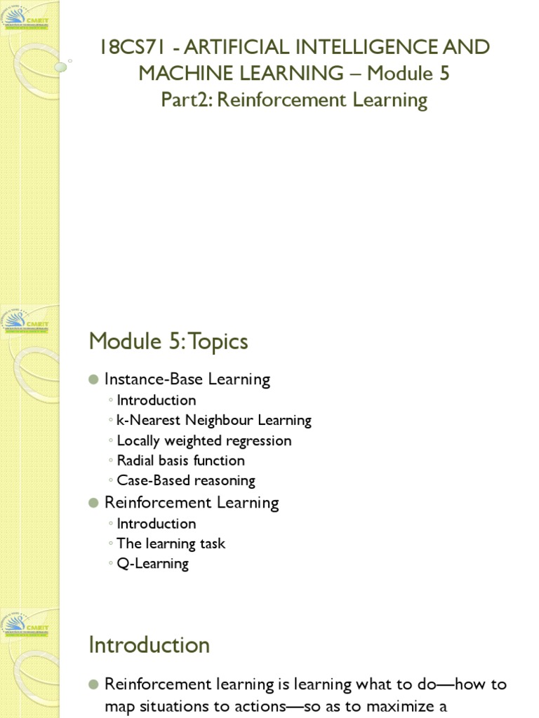 Reinforcement Learning | PDF