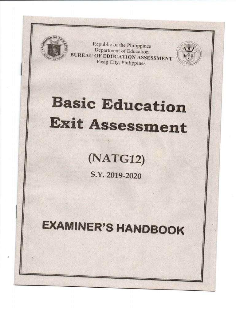 NAT G12 BEEA SY 2019 2020 ExamHandbook | PDF
