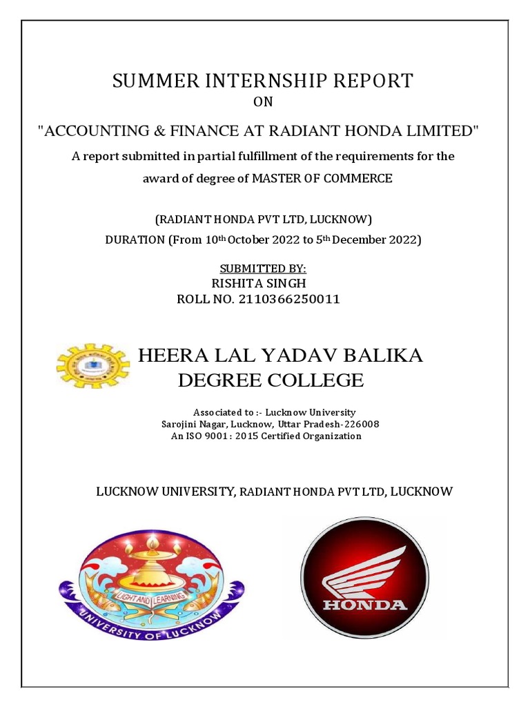 Project Report | PDF | Debits And Credits | Accounting
