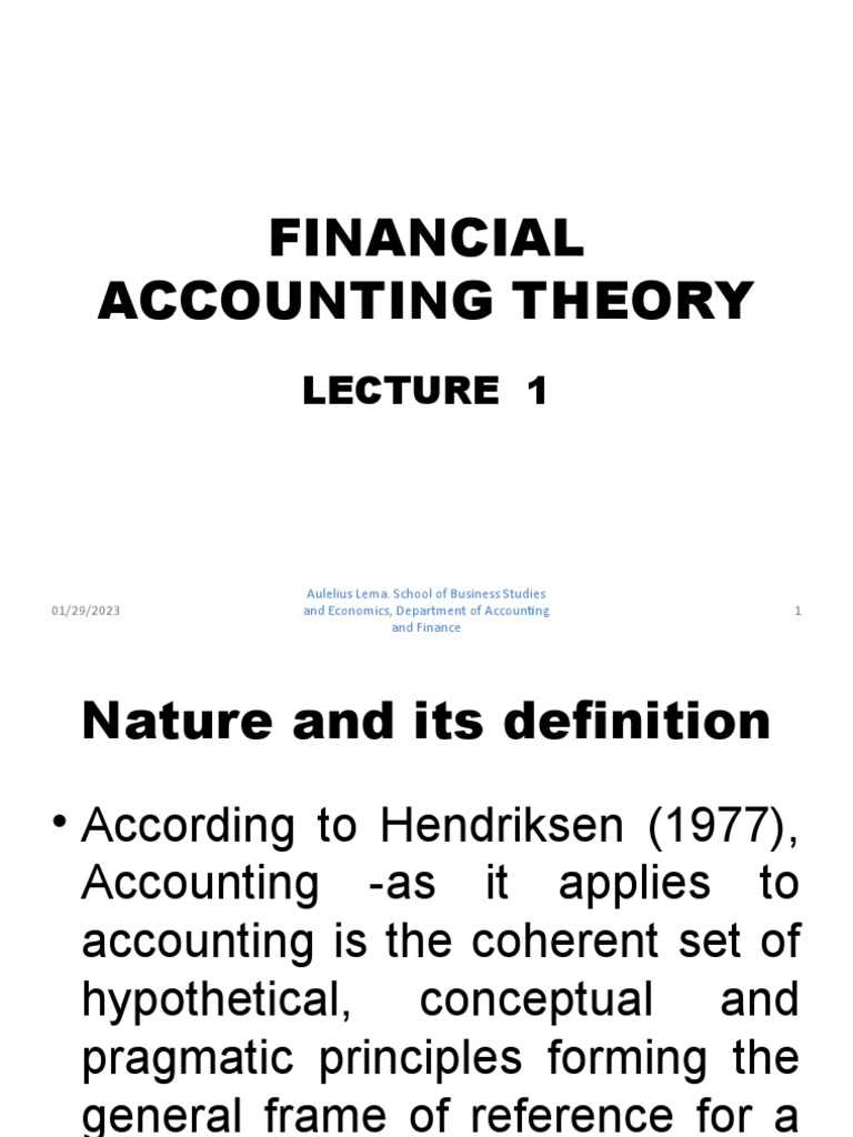 Financial Accounting Theory | PDF | Economics | Accounting