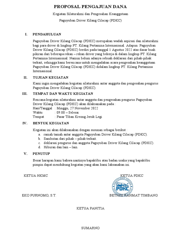 Proposal Pengajuan Dana | PDF