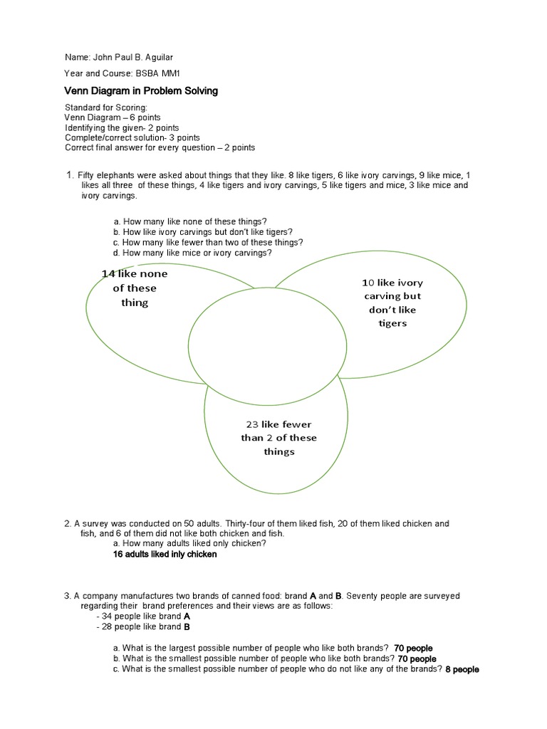 Activity #7 - Venn Diagram | PDF