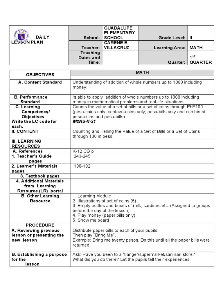 LPMATHDAY1 | PDF | Learning | Teachers