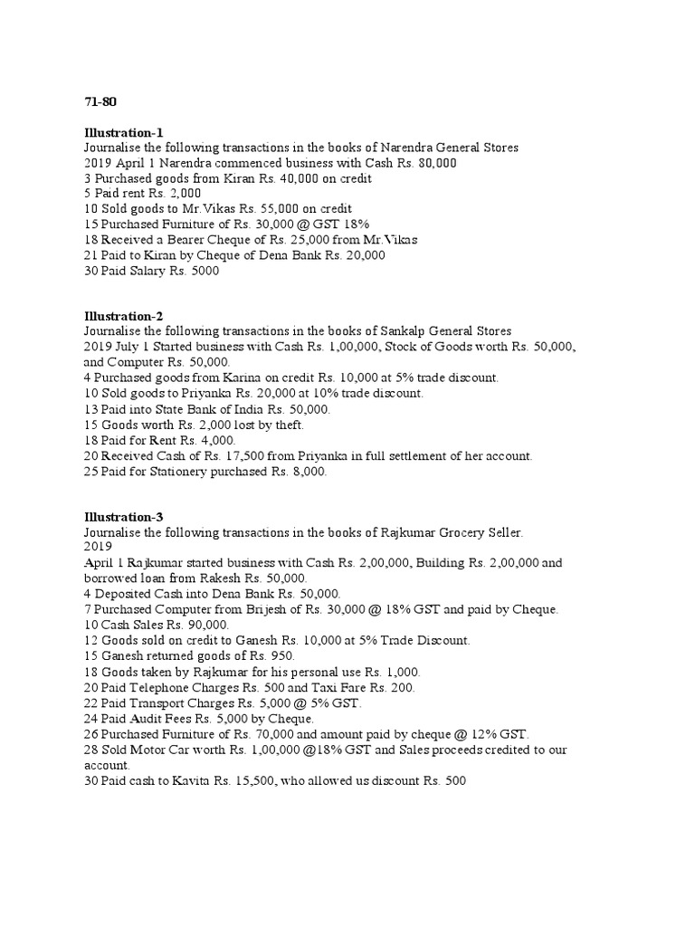 Journal Entries for Business Transactions | PDF | Cheque | Financial ...