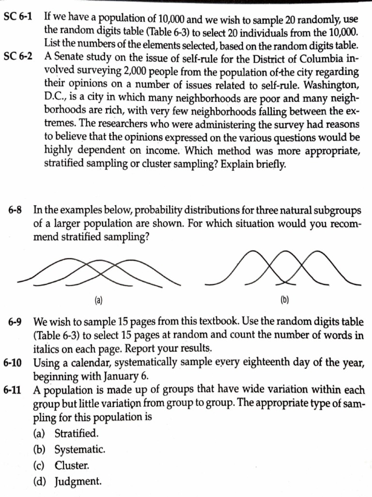 Selecting Random Samples from a Population Using a Random Digits Table | PDF | Sampling ...