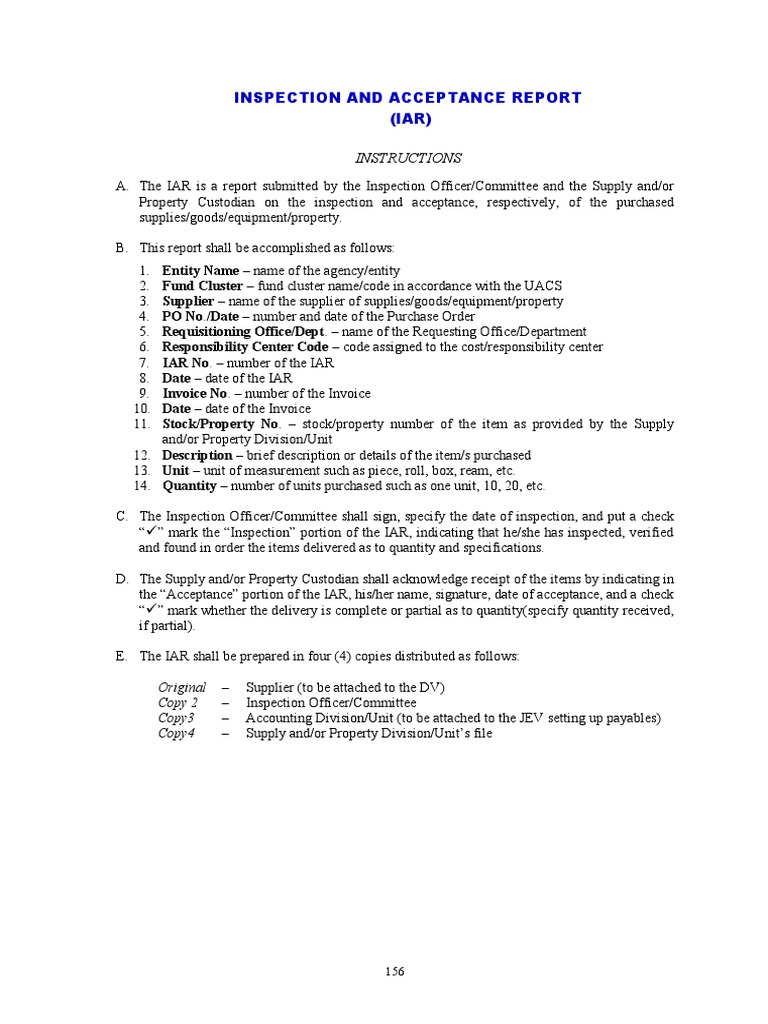 Appendix 62 - Instructions - IAR | PDF