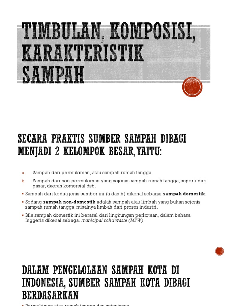 3 - Timbulan, Komposisi, Karakteristik Sampah 3 | PDF