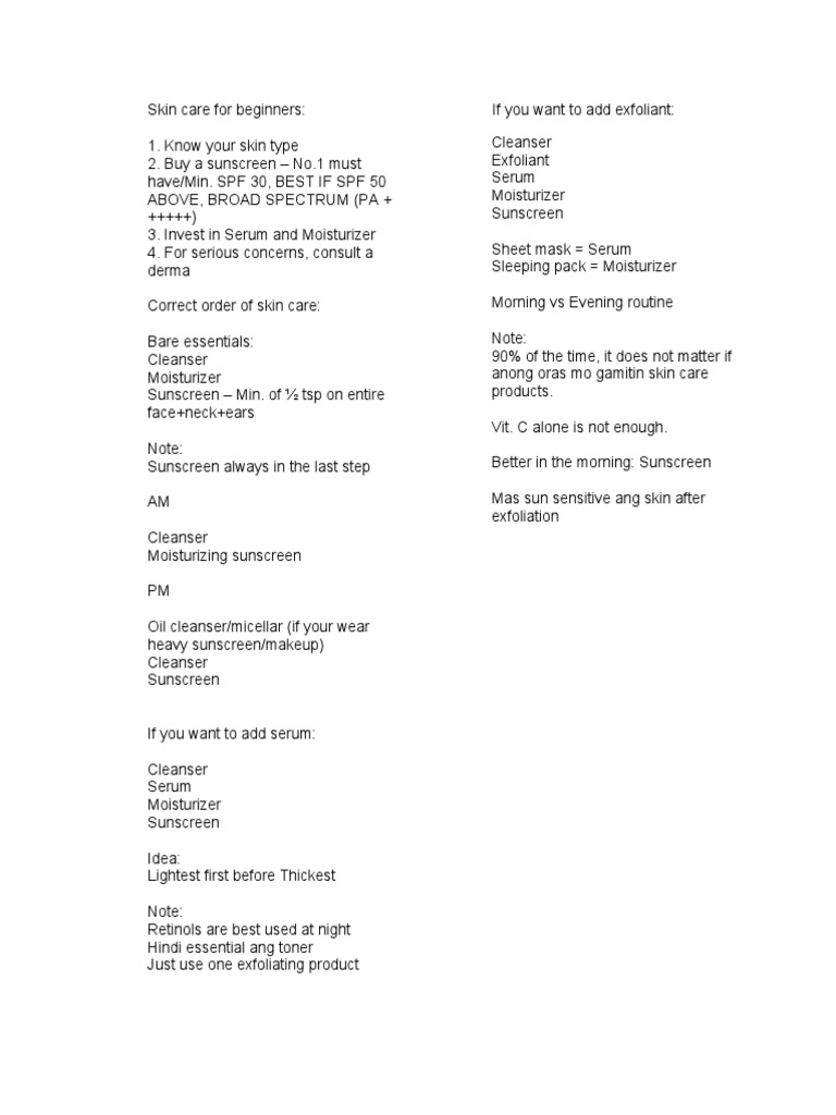 Skin Care 101 | PDF