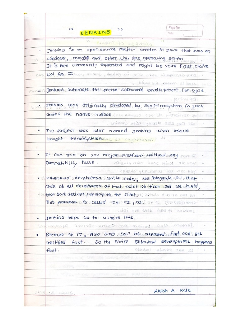 Jenkins Handwritten Notes | PDF