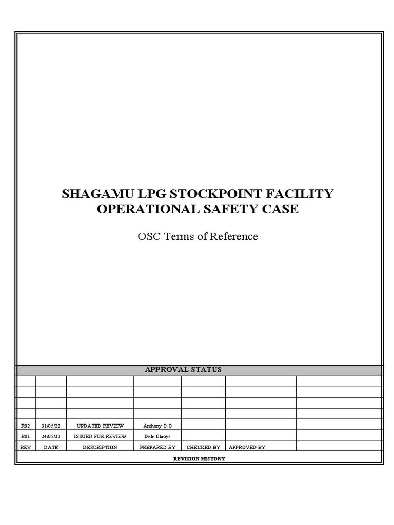 Shagamu LPG Stockpoint OSC Terms of Reference Rev02 | PDF | Risk | Hazards