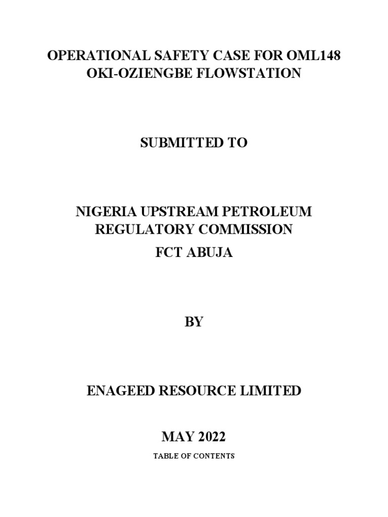 Operational Safety Case For OML148 Oziengbe Flowstation - Rev0 | Download Free PDF | Risk | Hazards