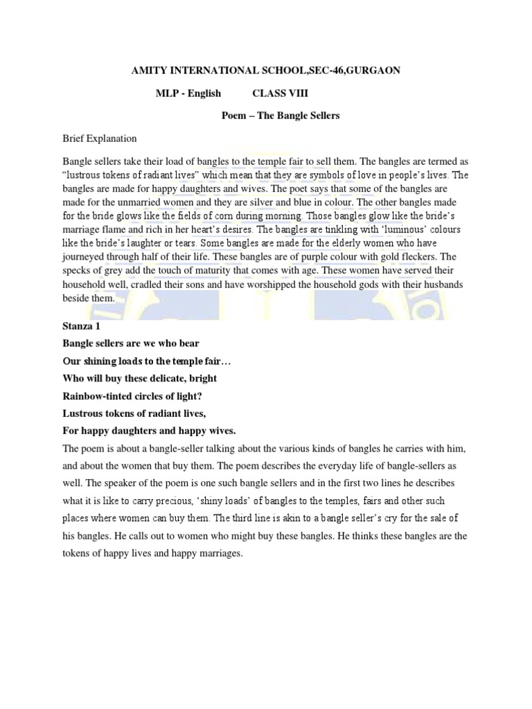 MLP Poem - The Bangle Sellers | PDF | Bride